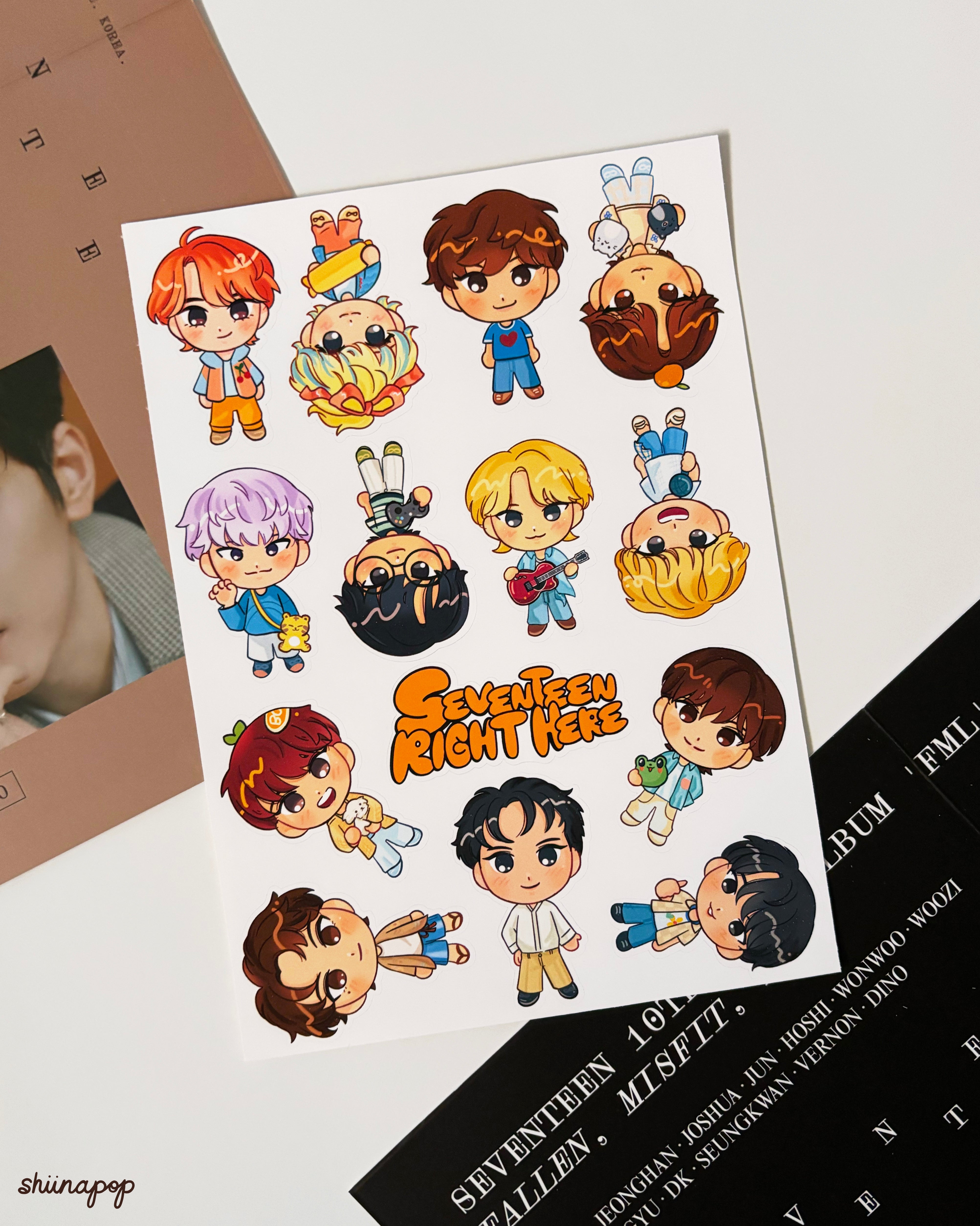 SEVENTEEN sticker sheet – shiinapop